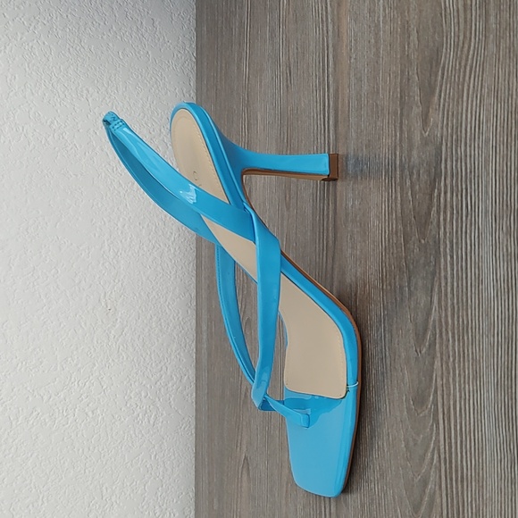 Guess | Shoes | New Guess Patent Turquoise Blue Square Toe High Heel ...
